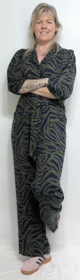 Oliver Bonas Jumpsuit Animal Print Woven Fabric Pkts Inside 29" Leg RRP ...