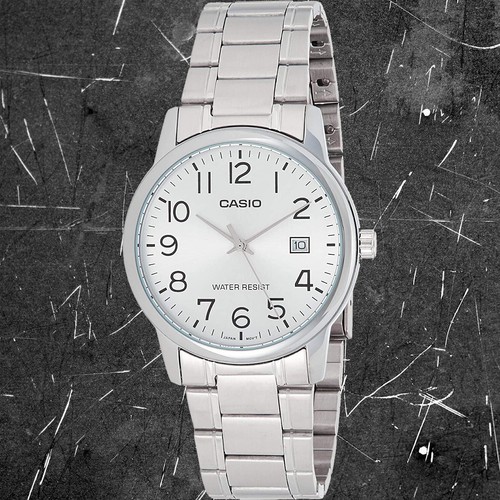 Casio MTP-V002D-7B Men's Silver Dial Analog Watch Stainless Steel Band ...