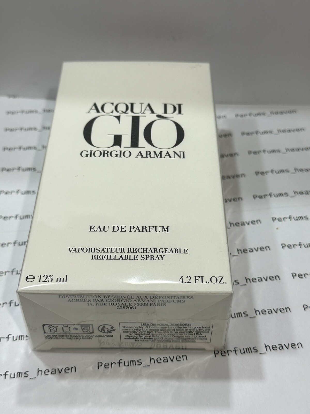 Giorgio Armani Acqua Di Gio Men Eau de Parfum Refillable Spray 4.2oz ...