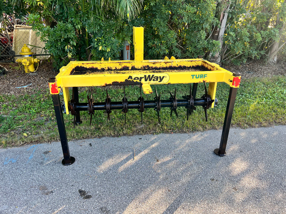 AerWay 60" 3-Pt Hitch Aerator Model AW060S-1B17-D 6" Sports Tine Slicer ...