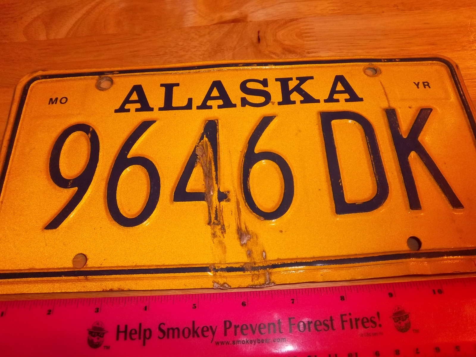Alaska License Plate Gold Style Truck issue plate 9646 DK, Expired 1996 ...