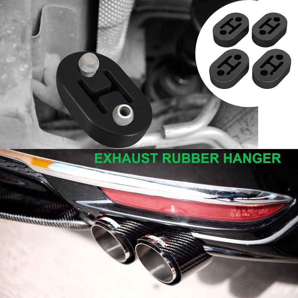 4PCS Exhaust Tail Pipe Mount Bracket Heavy Duty Rubber Hanger Bushing ...