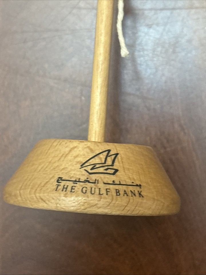 The Gulf Bank of Kuwait Miniature 12” Flag On Wood Pole Advertising ...
