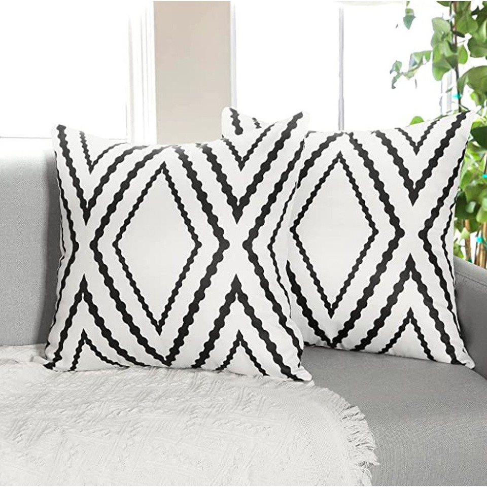 Geometric Sofa Throw Pillow Cover Polyester Pillowcase Sofa Throw ...