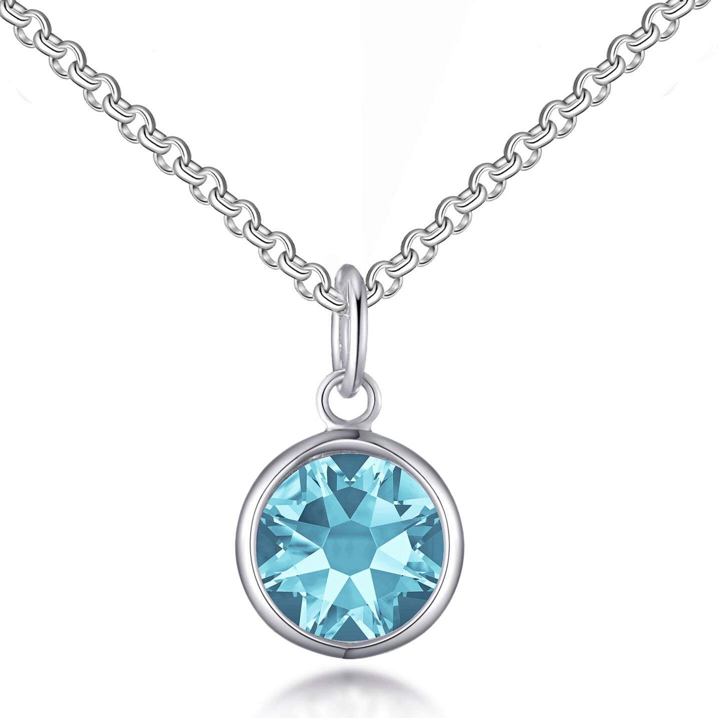 Light Blue Crystal Necklace Created with Zircondia® Crystals by Philip ...