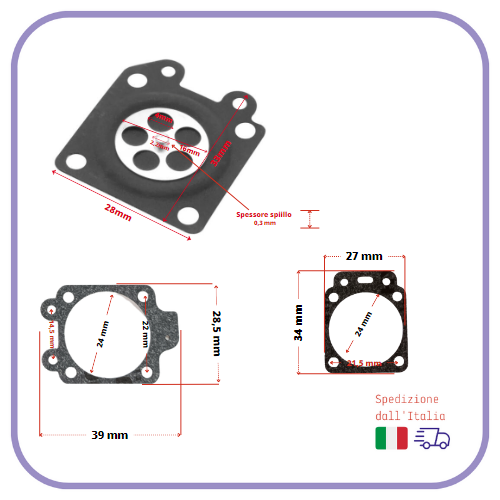 KIT MEMBRANE guarnizione per carburatore WALBRO WAT WT motosega ECHO ...