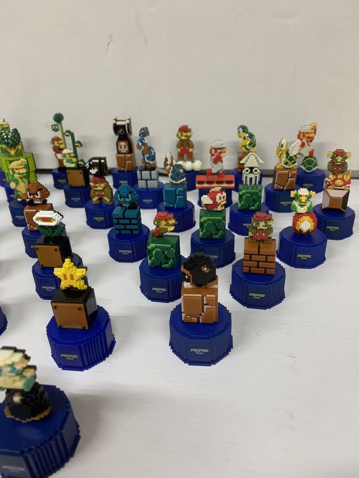 Nintendo Super Mario Brothers Pepsi Bottle Cap Figure 30 types Complete ...