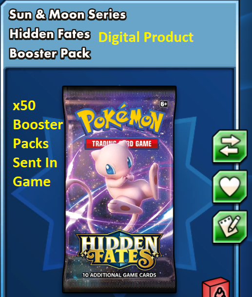 50x Hidden Fates Booster Pack Codes Pokemon TCG Online Digital SENT IN ...