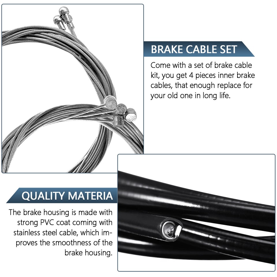 Bicycle Cable Set Break Brake & Gear Front Rear Inner Outer Bike Cable ...