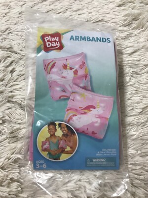 Play Day Inflatable Unicorn Printed Armbands in Pink Ages 3-6 NEW | eBay