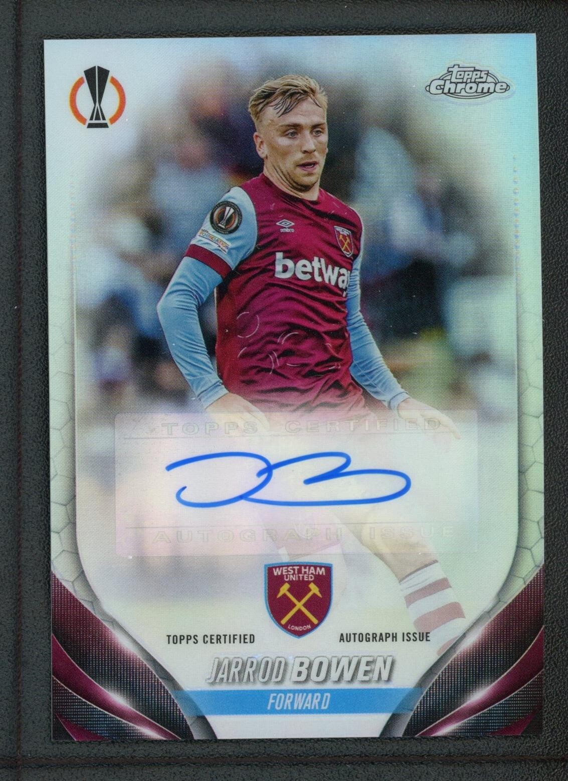 2024 JARROD BOWEN AUTO TOPPS CHROME UEFA EUROPA LEAGUE REFRACTOR ...