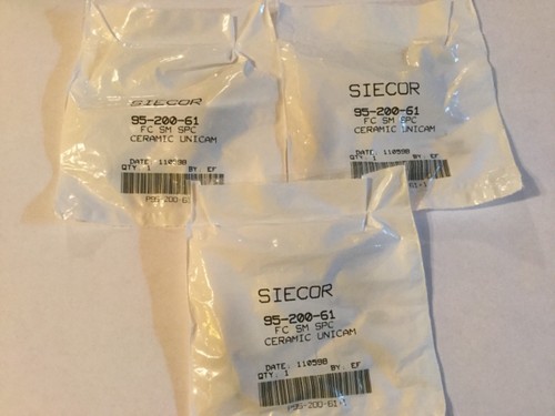 3 Corning/Siecor Ceramic UniCam 95-200-61 Fiberoptic Connectors FC ...