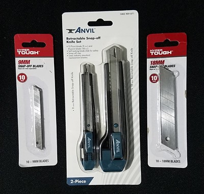 ANVIL - HYPER TOUGH Retractable Snap-Off Utility Knife Bundle Set ...