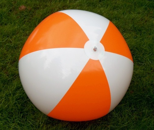 36" Inflatable ORANGE & WHITE Glossy Vinyl BEACH BALL Pool Party Toy | eBay