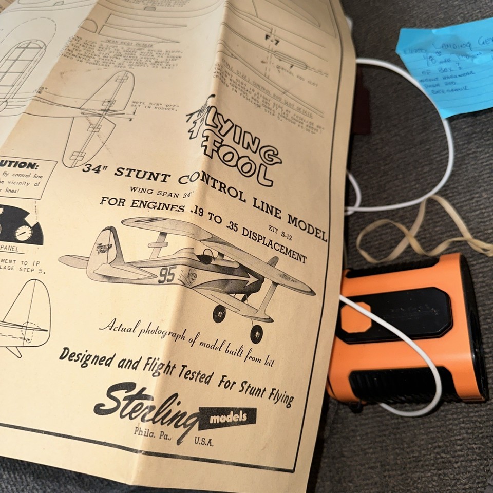 Sterling Flying Fool Stunt Control Line Model Kit S-12 | eBay