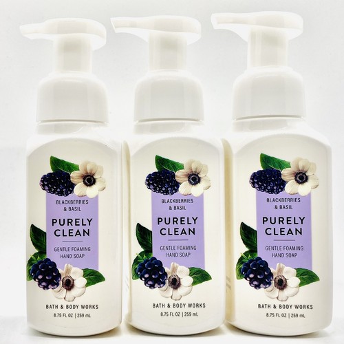 3-PACK BATH & BODY WORKS PURELY CLEAN BLACKBERRIES & BASIL FOAMING HAND ...