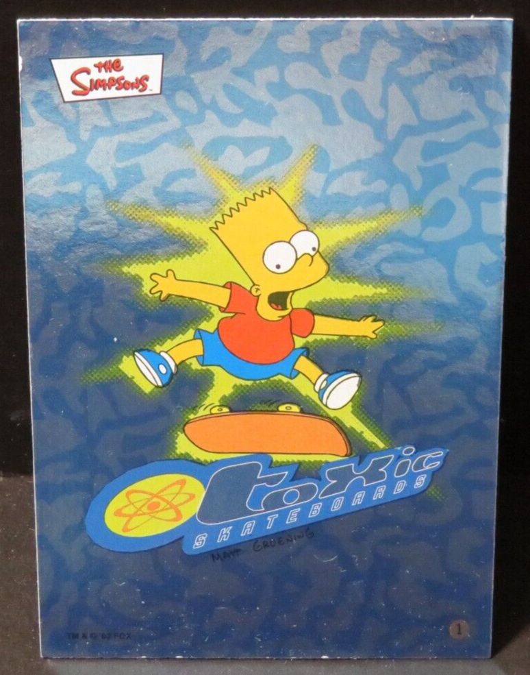NS1 2002 TOPPS THE SIMPSONS STICKER #1 BART TOXIC SCATEBOARD FOIL | eBay