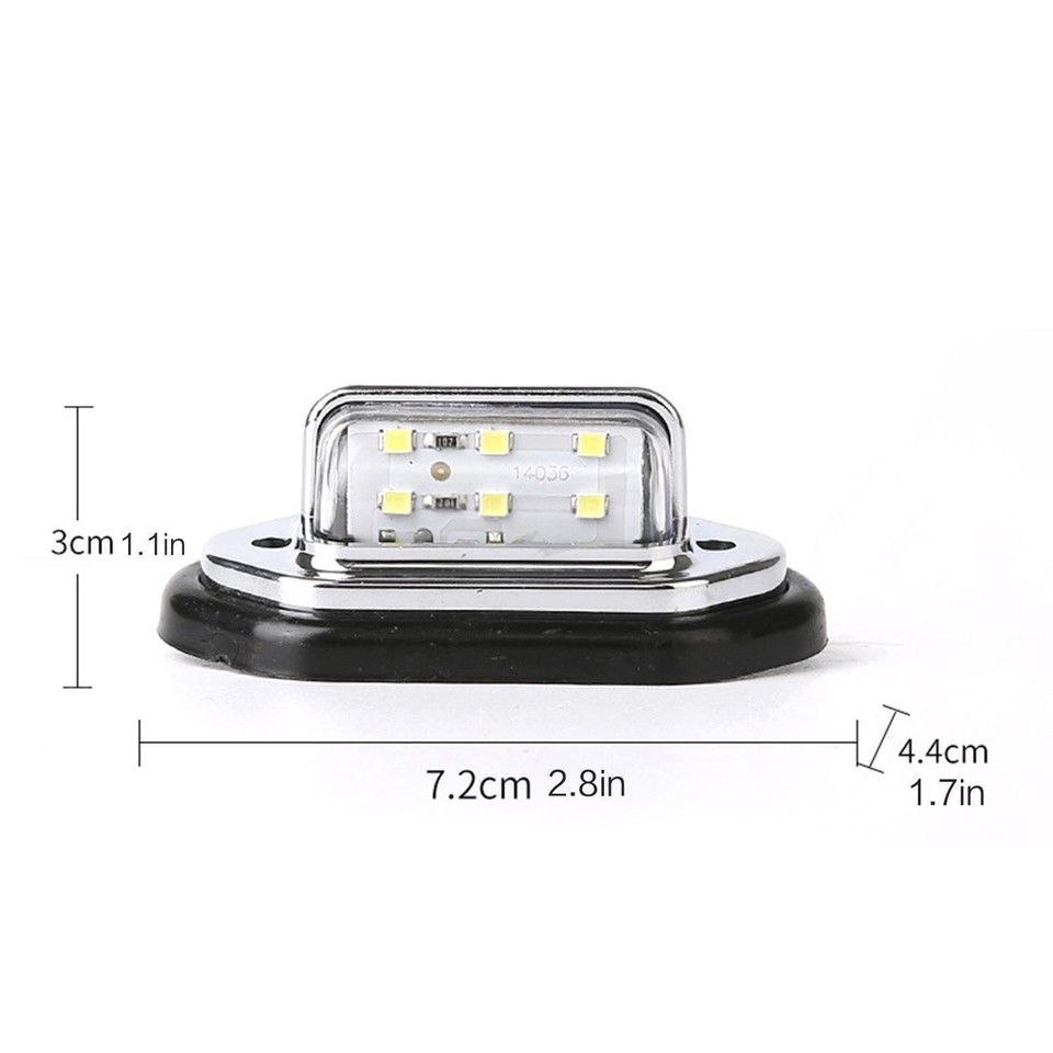 2x Universal LED License Plate Tag Light Lamp White For Truck SUV ...