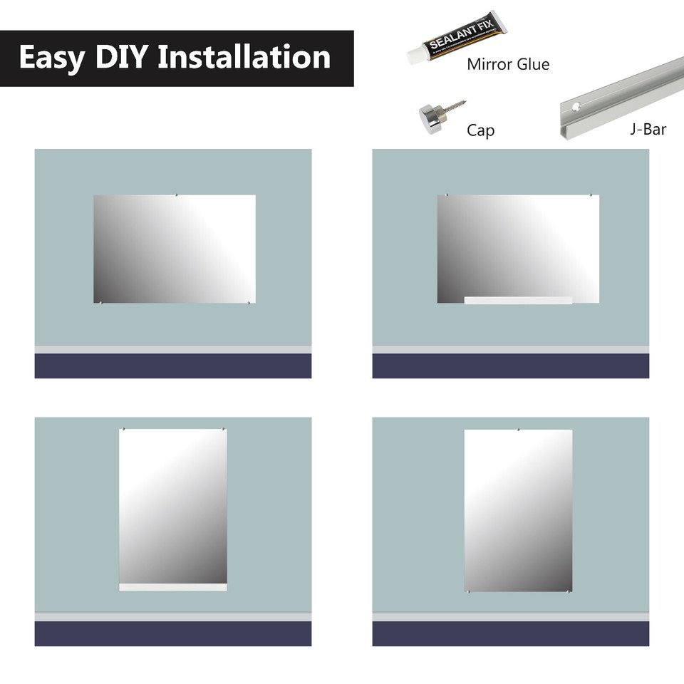HA Gym Mirror Wall Mounted Kit with Safety Backing for Dance and ...