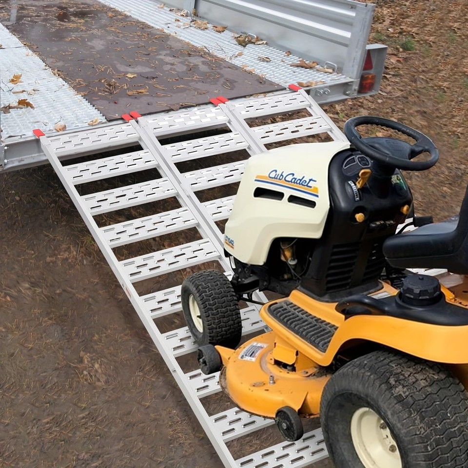 Tri-Fold Aluminum Loading Ramps for Trucks ATV Pickup Ramps 1500 Lbs ...