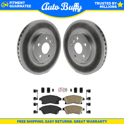 Front Coated Brake Rotors Integrally Molded Pad Kit For 13-14 Chevrolet ...