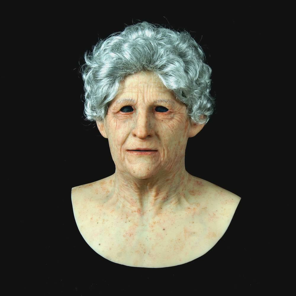 Lifelike grandma soft lifelike skin silicone mask Age spots realistic ...