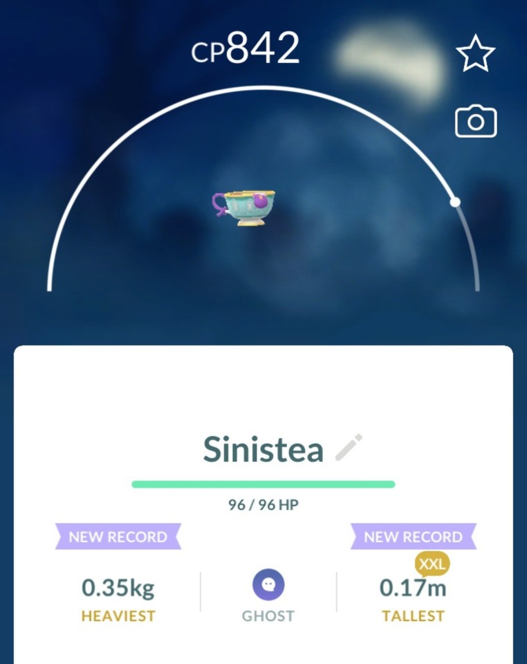 👻☕ 1x XXL Phony Form SINISTEA Trade 🔄 Pokémon Go (👻Ghost Type) Showcase ...