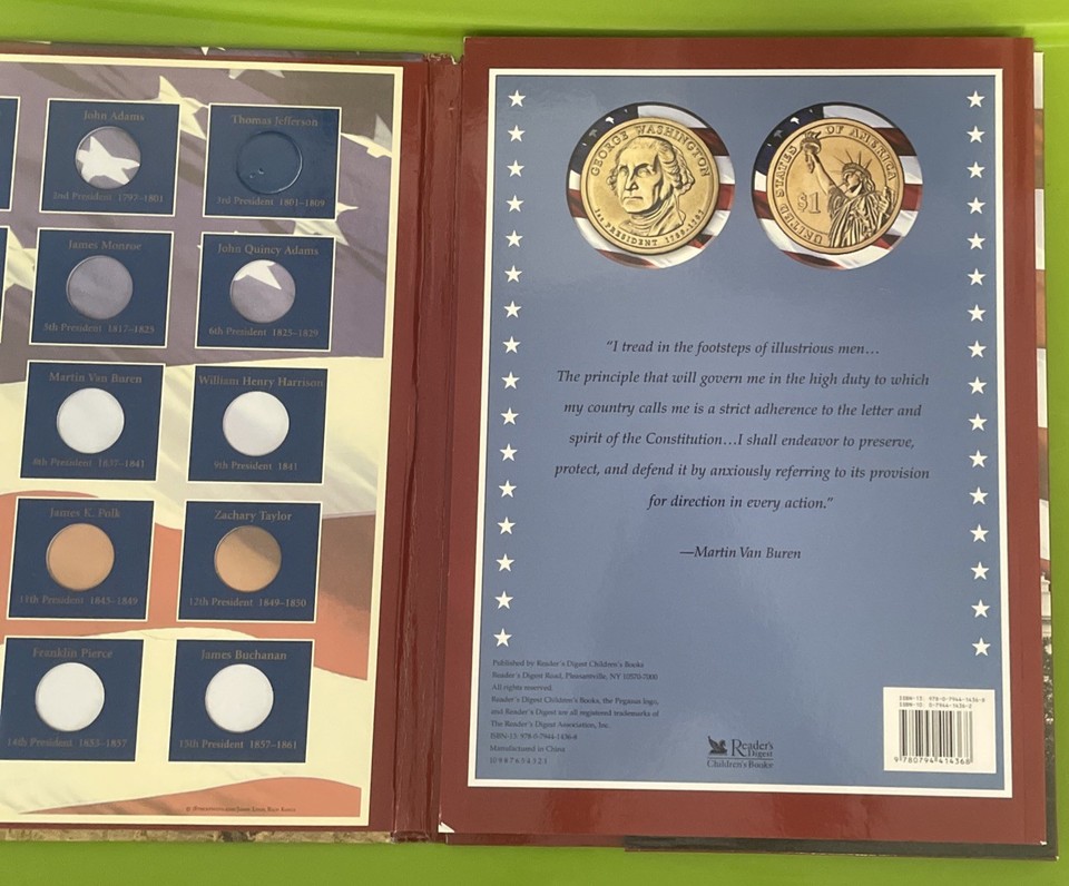 New-Readers Digest U.S. Presidential Dollars-Deluxe Coin Collector’s ...