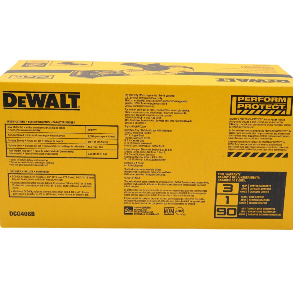DeWalt 20V MAX Cordless 4 1/2 Inch Paddle-Switch Grinder, Bare Tool ...
