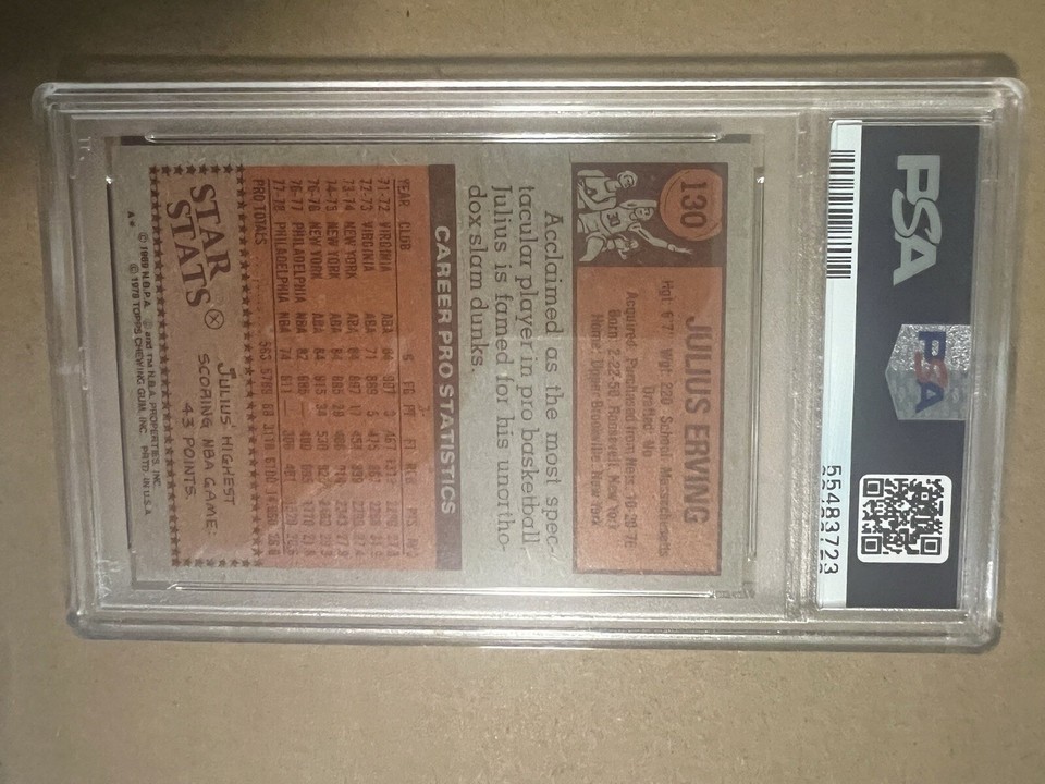 1978 TOPPS BASKETBALL #130 JULIUS ERVING, PSA 8, NM-MT | eBay