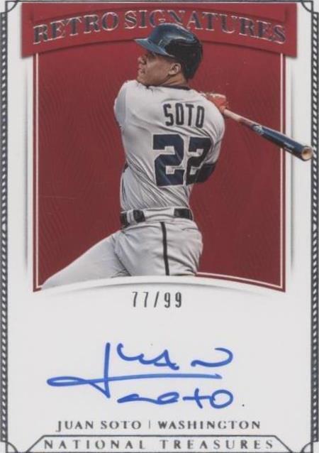 2019 Panini National Treasures - Retro Signatures Juan Soto #RS-JS /99 ...