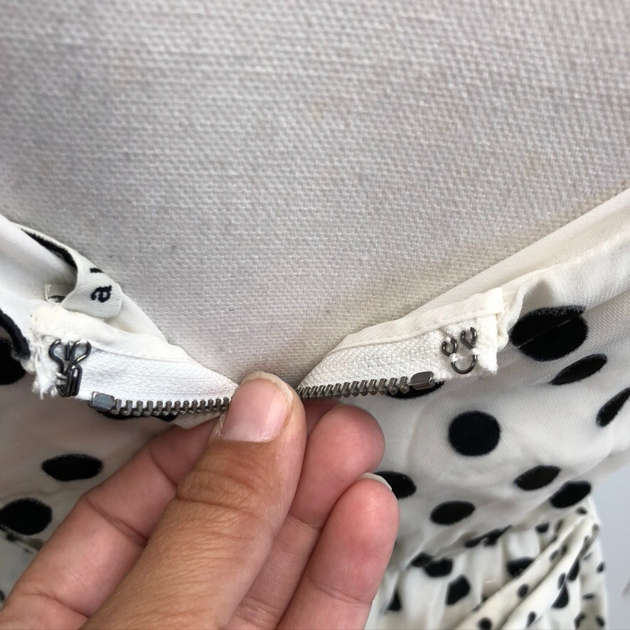 Alice + Olivia Dress Womens 4 Midi Mable Faux Wrap Dot Belted Summer ...