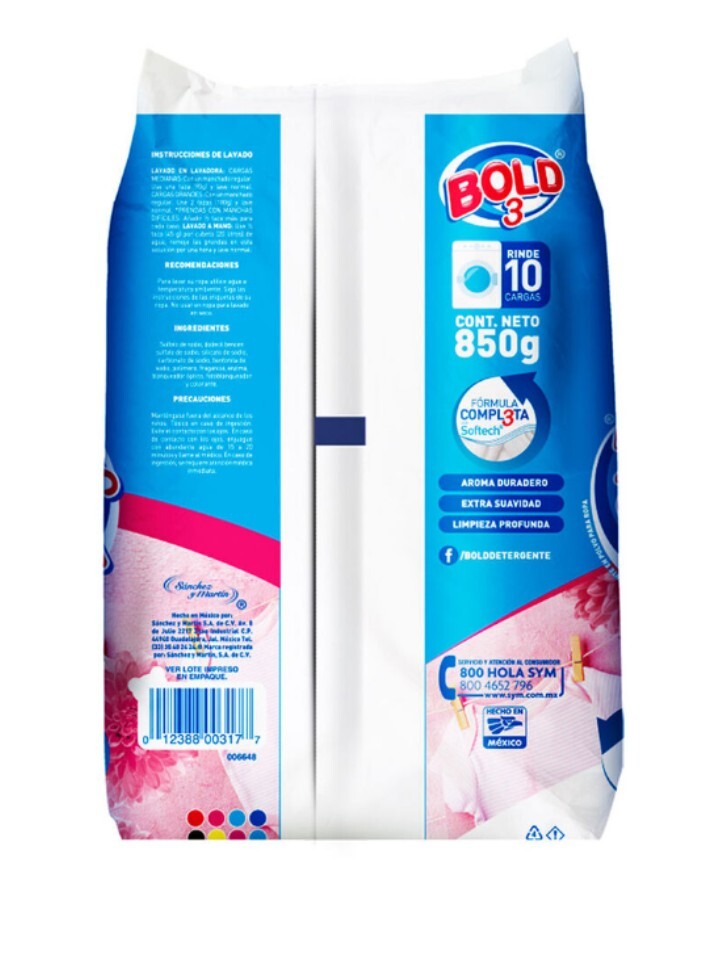 Bold 3 Jabón En Polvo Para Lavar 850g/Bold 3 Laundry Soap Powder ...