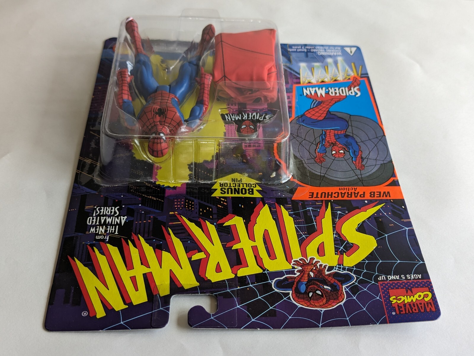 ToyBiz Spider-Man Animated Series Web Parachute Spider-Man Action ...