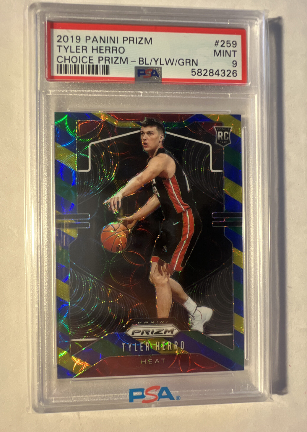 2019 Prizm Blue Yellow Green Tyler Herro Choice Rookie PSA 9 Rare RC | eBay