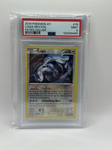 Lugia 78/124 Reverse Holo Rare MINT PSA 9. Pokemon XY Fates Collide ...