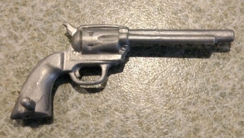 1975 Auth Marx JWA Johnny West Silver Quick Draw Pistol w/post Nice ...