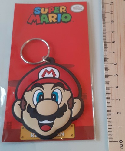 SUPER MARIO FACE NINTENDO LOGO RUBBER PORTACHIAVI PORTACHIAVE KEYCHAIN ...