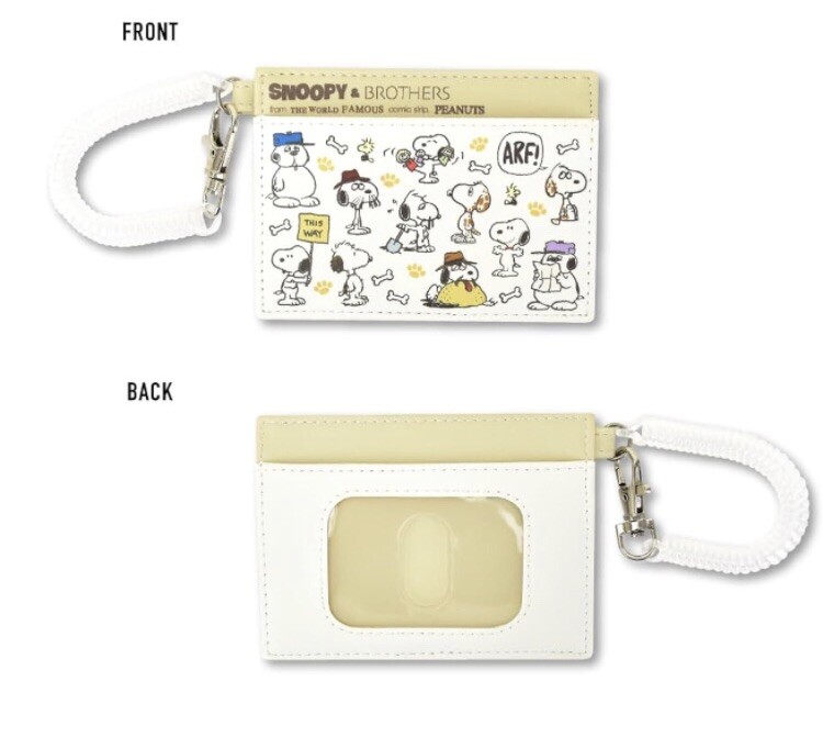 Peanuts Snoopy flat pass case card pocket case wallet puppies olaf ...