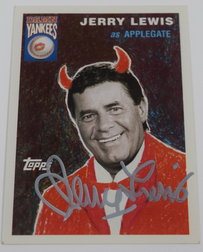 Jerry Lewis Signed Topps Damn Yankees Trading Card Tote Bag Autograph ...