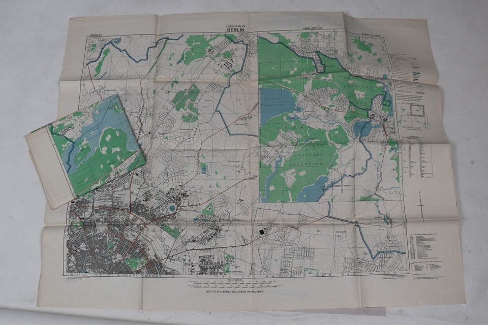 2 - US WWII 1945 Map of Berlin 3rd Edition 1944 Survey WW2 Germany ...