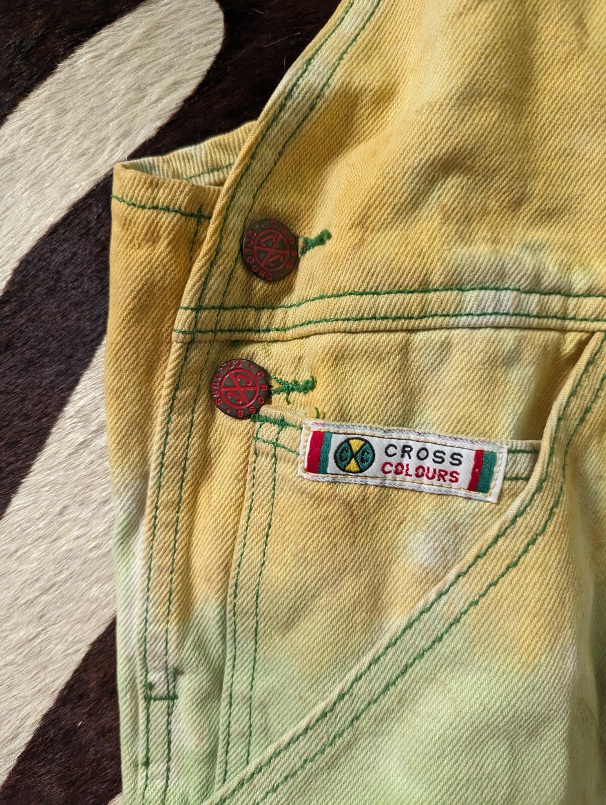 VTG Rare Cross Colours Overalls 90s Hip Hop Streetwea… - Gem