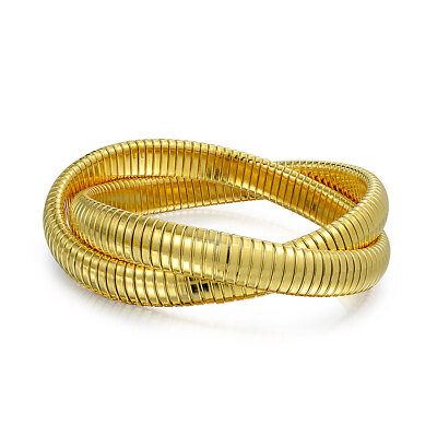 Omega Snake Cobra Wide Bangle Twisted Bracelet Bands Set Interlocking ...