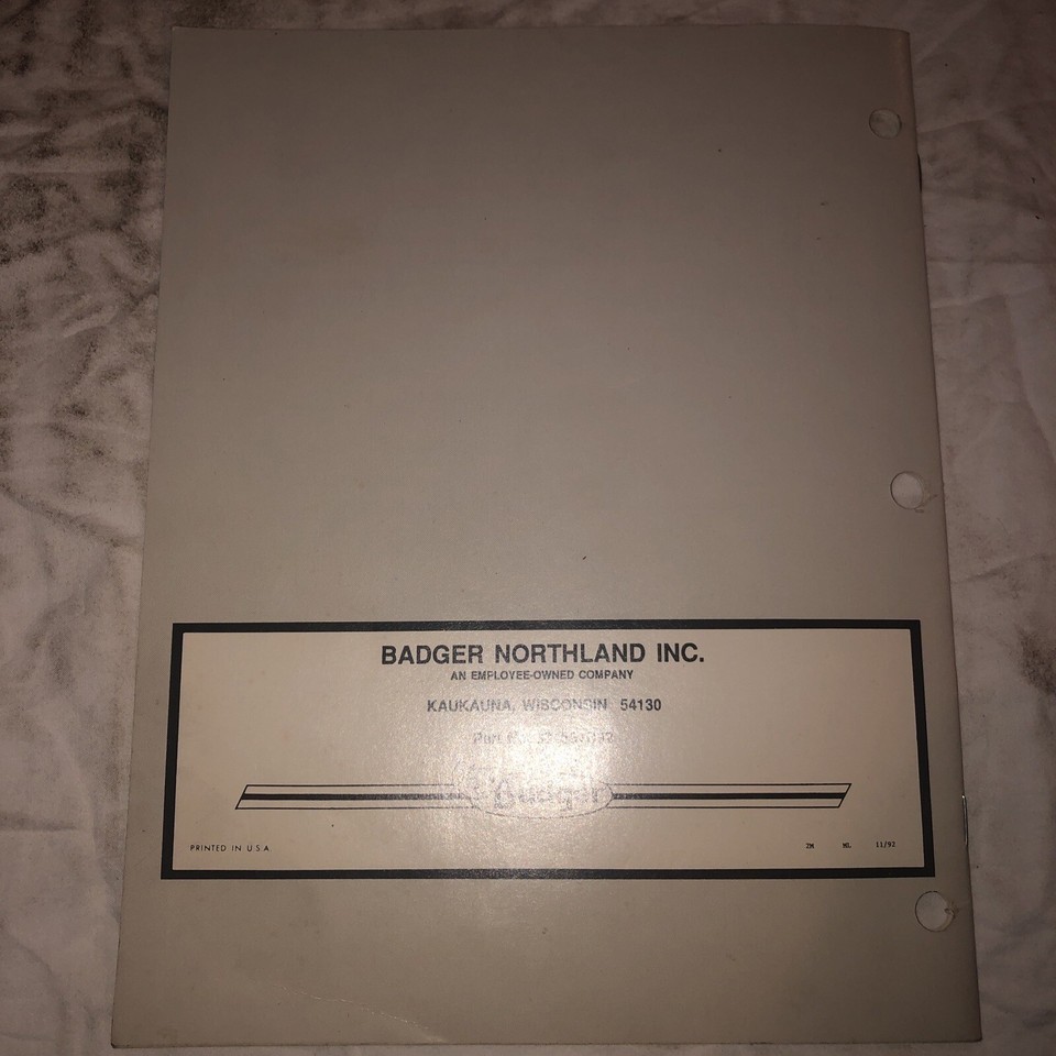 Badger Silo Unloader Remote Control Operators Manual BN9821 | eBay