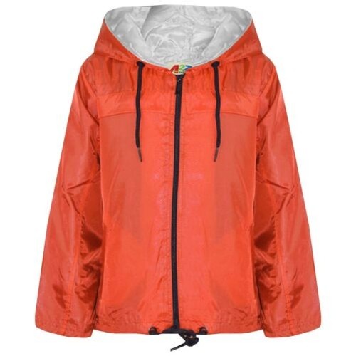 Kids Girls Boys Orange Hooded Raincoats Cagoule Lightweight Jackets ...