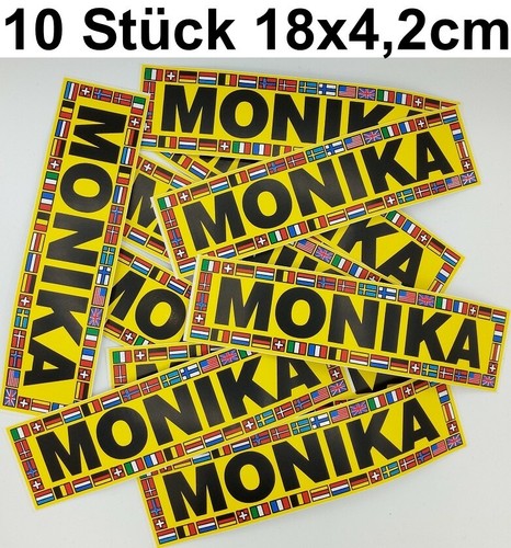 10x STICKER NAME MONIKA STICKER CAR STICKER car nameplate country flags ...