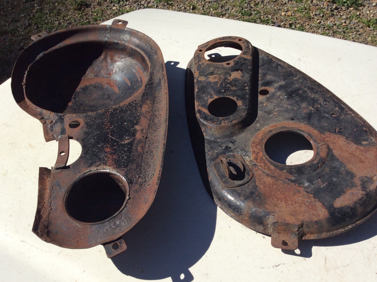 AJS MATCHLESS ENGINE INNER & OUTER PRIMARY CLUTCH CHAIN COVERS | eBay