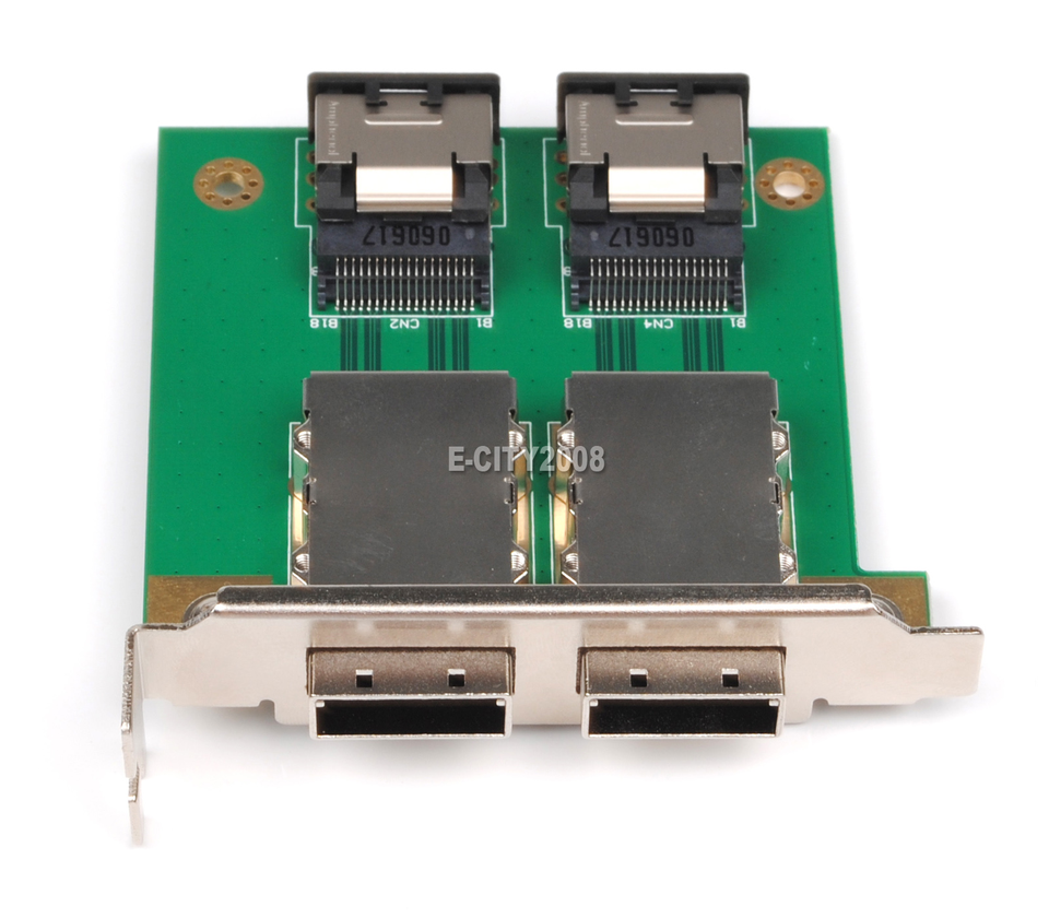 Dual Ports Mini SAS SFF-8088 To 36Pin SFF-8087 PCBA Female Adapter+PCI ...