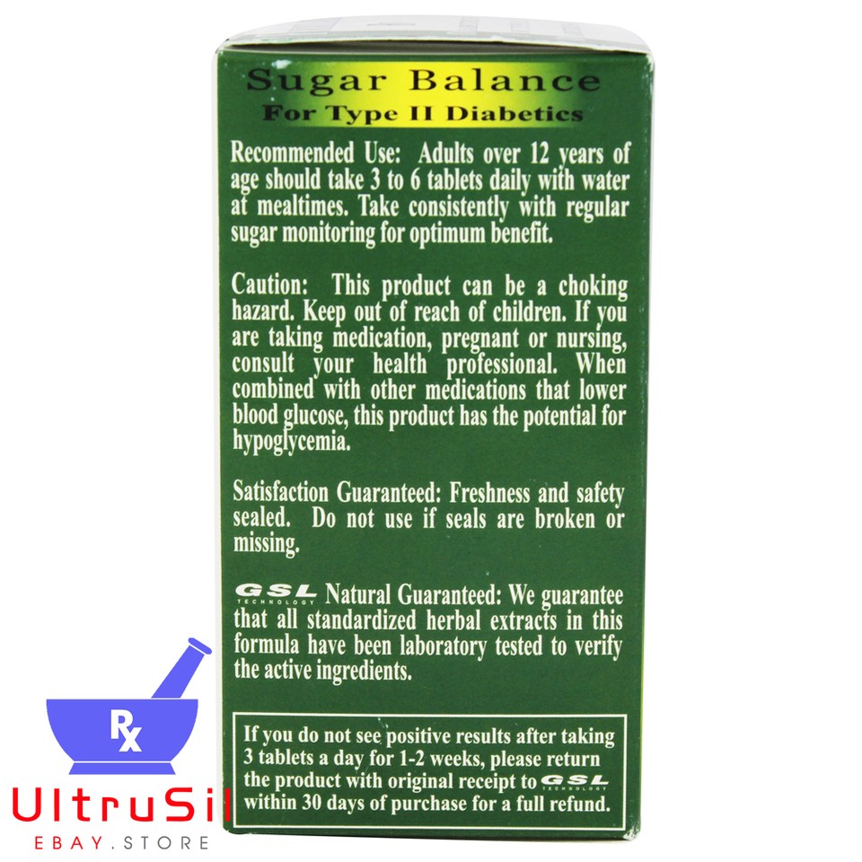 6 BOTTLEs GSL Technology Sugar Balance Diabetic Supplement 90 Tablets ...
