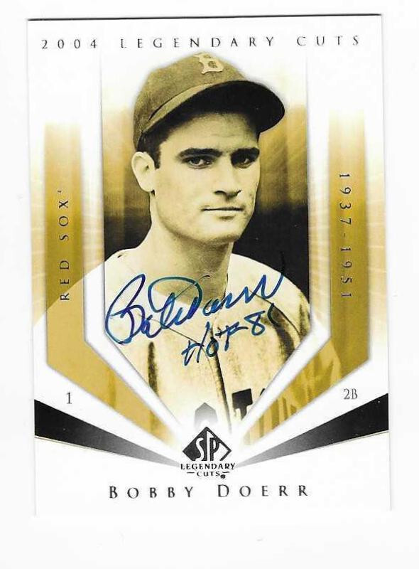 BOBBY DOERR 2004 UPPER DECK LEG CUTS AUTOGRAPHED SIGNED # 13 BOSTON RED ...